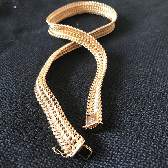 Milor | Jewelry | New Milor Italian 4k X Wide Gold Mesh Necklace | Poshmark